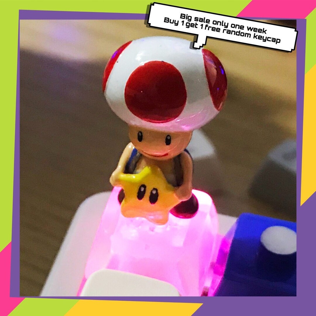 Toad Keycap Mario Keycaps Keycap Through Led 1u Keycaps for - Etsy