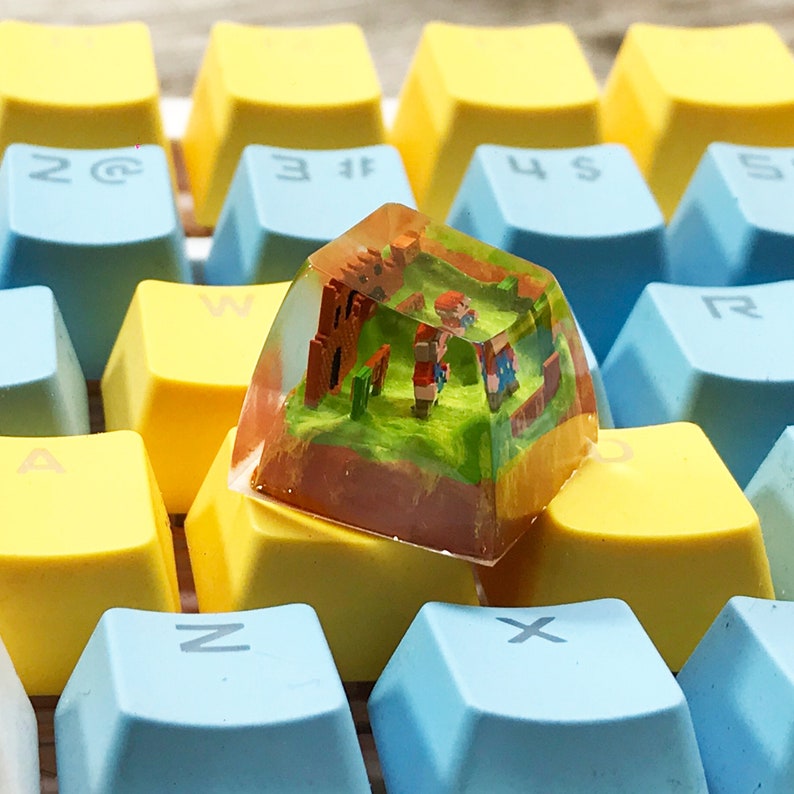 Mario Keycap Mario 2d Keycaps Resin Handmade Keycap Mario - Etsy
