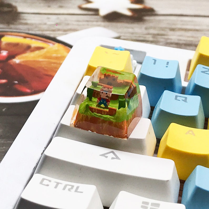 Mario Keycap Mario 2d Keycaps Resin Handmade Keycap Mario - Etsy