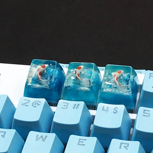 Blue and White Keycap, Koi Fish Keycaps, Spacebar Keycap, Custom ...