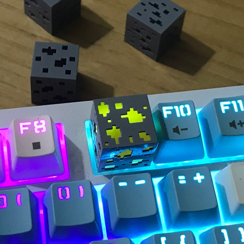 Minecraft Ore Inspired Artisan Backlit Keycap High Minecraft - Etsy