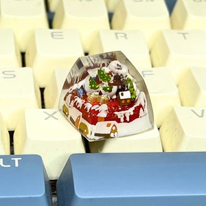 Snow Bear Resin Keycap: Christmas Tree Neon Decor, Handmade SA Profile ...