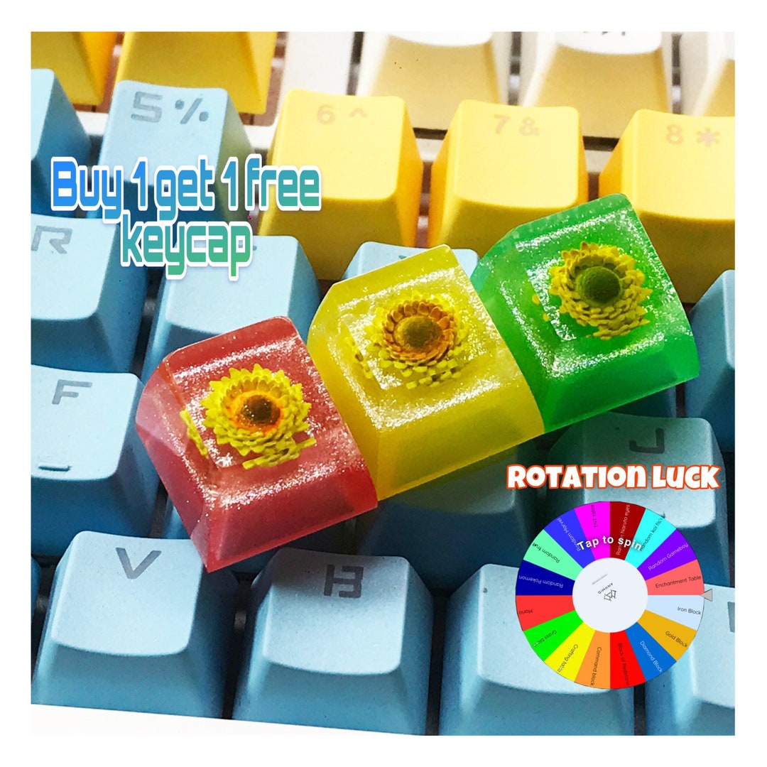 Sunflower Keycaps, Flower Keycaps, 1u Resin Keycaps, Handmade Keycaps ...