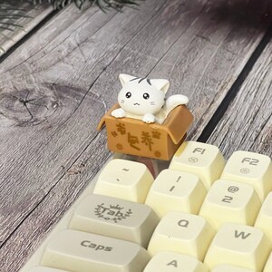 Kitty Resin Artisan Keycap, Cute Cat Keycaps, Mechanical Keyboard, Cute ...