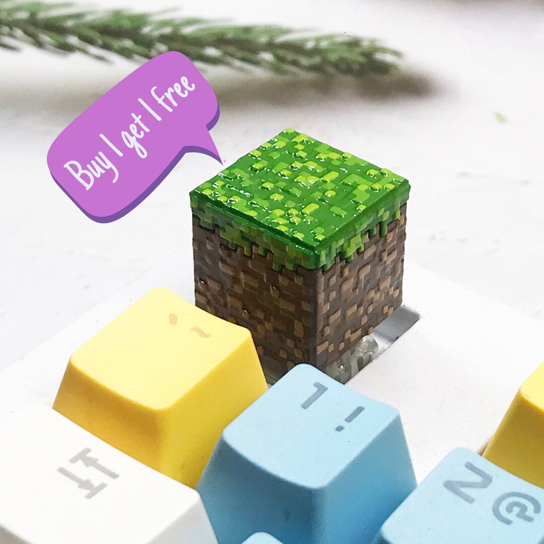 Grass Block Keycap Minecraft Ore Inspired Artisan Backlit - Etsy