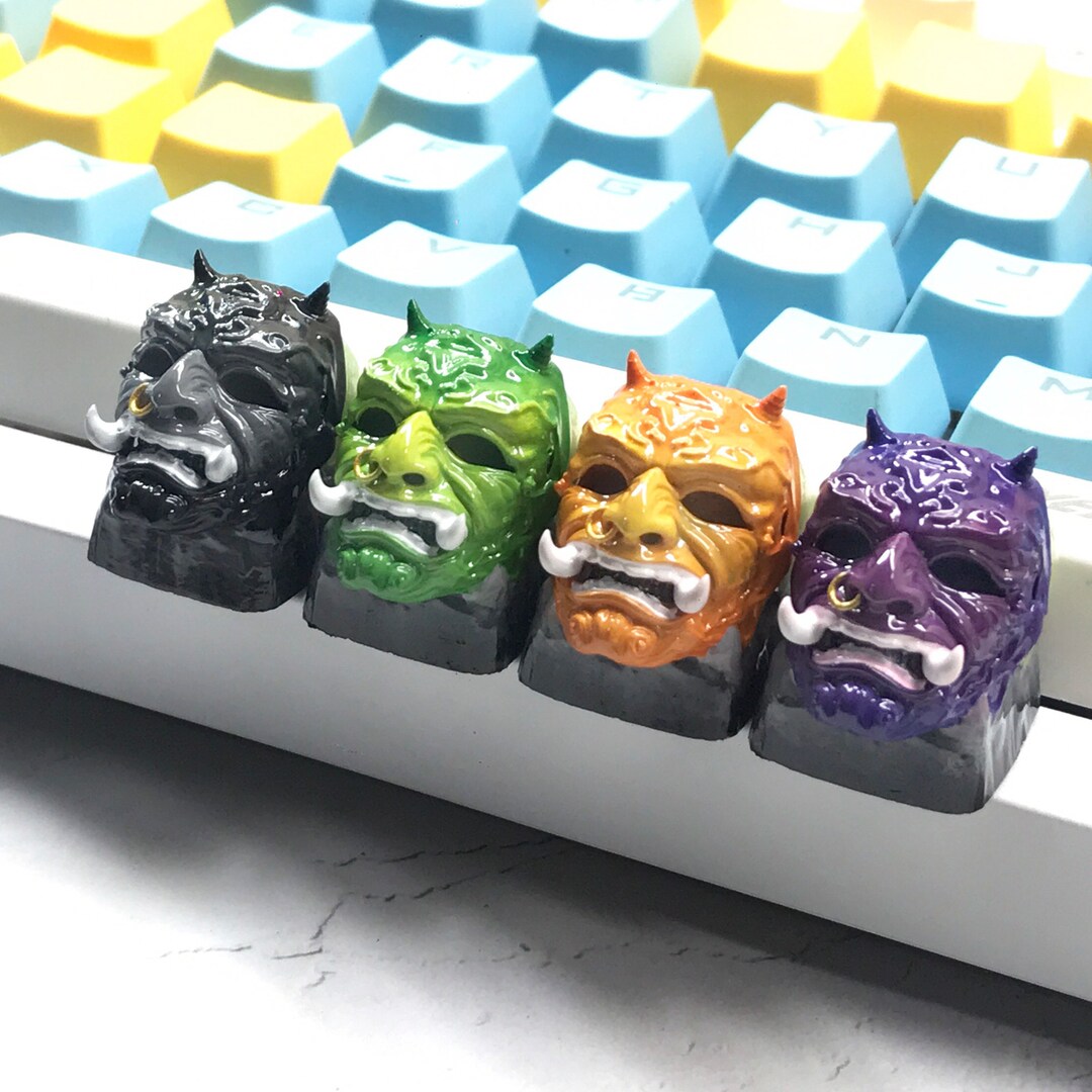 Oni Mask Artisan Keycap: Custom Resin Cherry MX Keycap - Etsy