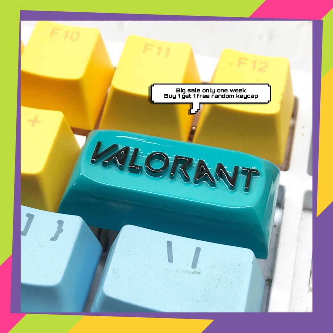 VALORANT Keycap, Valorant Logo Keycap, Artisan Custom Keycap, Resin Art ...