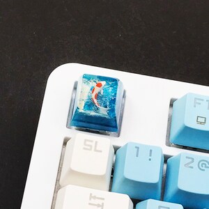 Blue and White Keycap, Koi Fish Keycaps, Spacebar Keycap, Custom ...