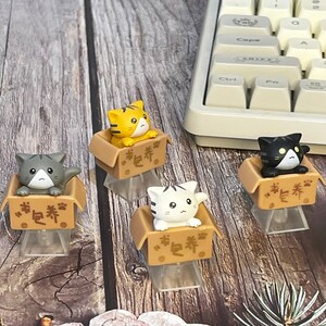 Kitty Resin Artisan Keycap, Cute Cat Keycaps, Mechanical Keyboard, Cute ...