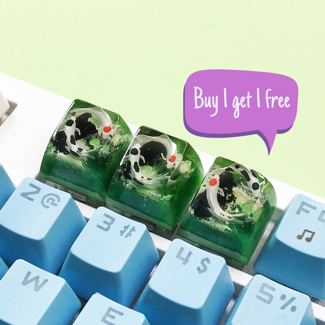 Double Koi Fish Keycap, Spacebar Keycaps, Custom Keycap, Artisan ...