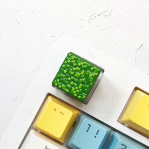 Grass Block Keycap, Minecraft Ore Inspired Artisan Backlit Keycap ...