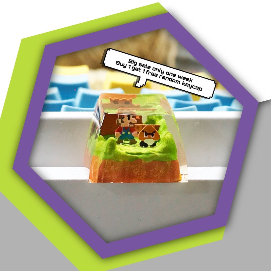 Handmade Resin Ma.ri.o 2D Keycap: Artisan Cherry MX Keyboard Accessory ...