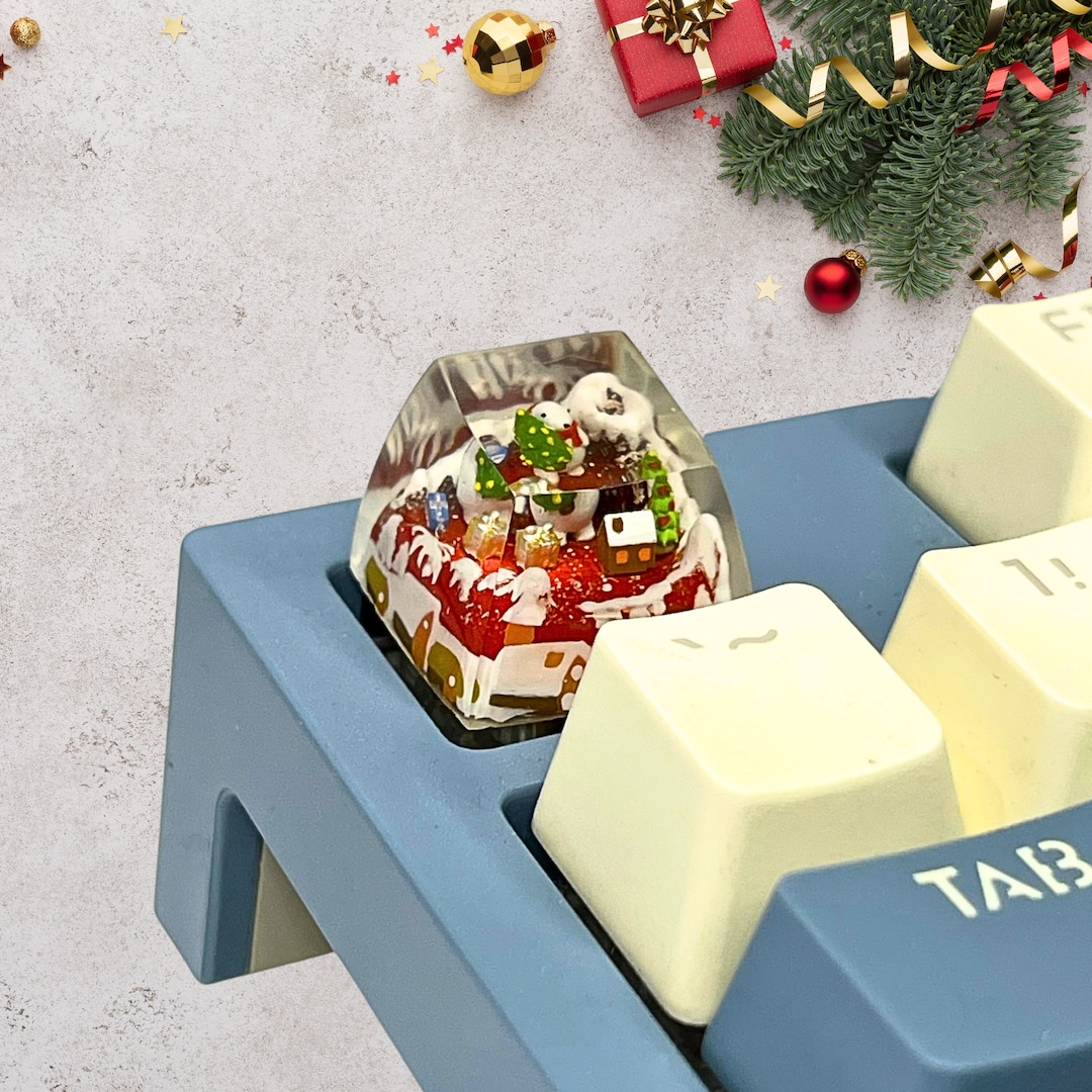 Snow Bear Keycap, Christmas Decor, Christmas Tree Neon, Handmade ...