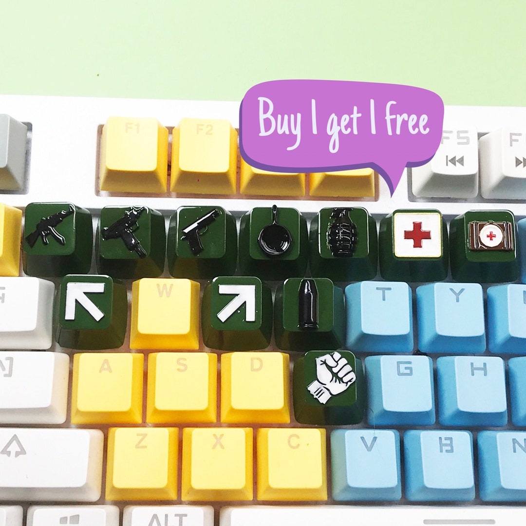 PUBG Keycaps, Custom Resin Keycaps, Green Keycaps, OEM Keycap, Handmade ...