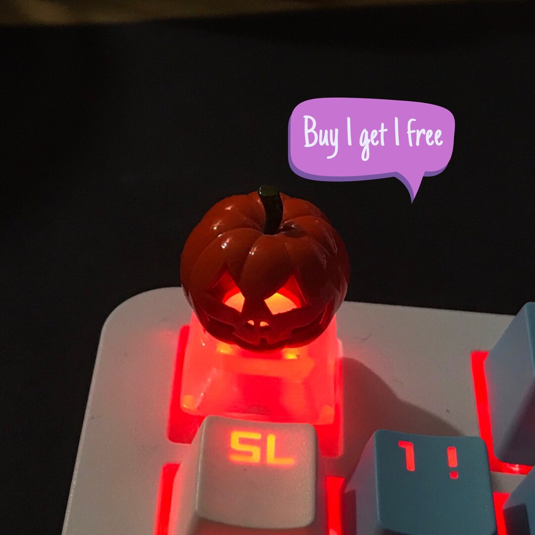 Handmade Halloween Pumpkin Keycap: Resin SA Profile, Cherry MX - Etsy