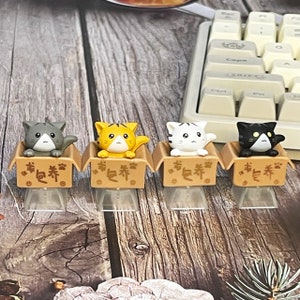 Kitty Resin Artisan Keycap, Cute Cat Keycaps, Mechanical Keyboard, Cute ...