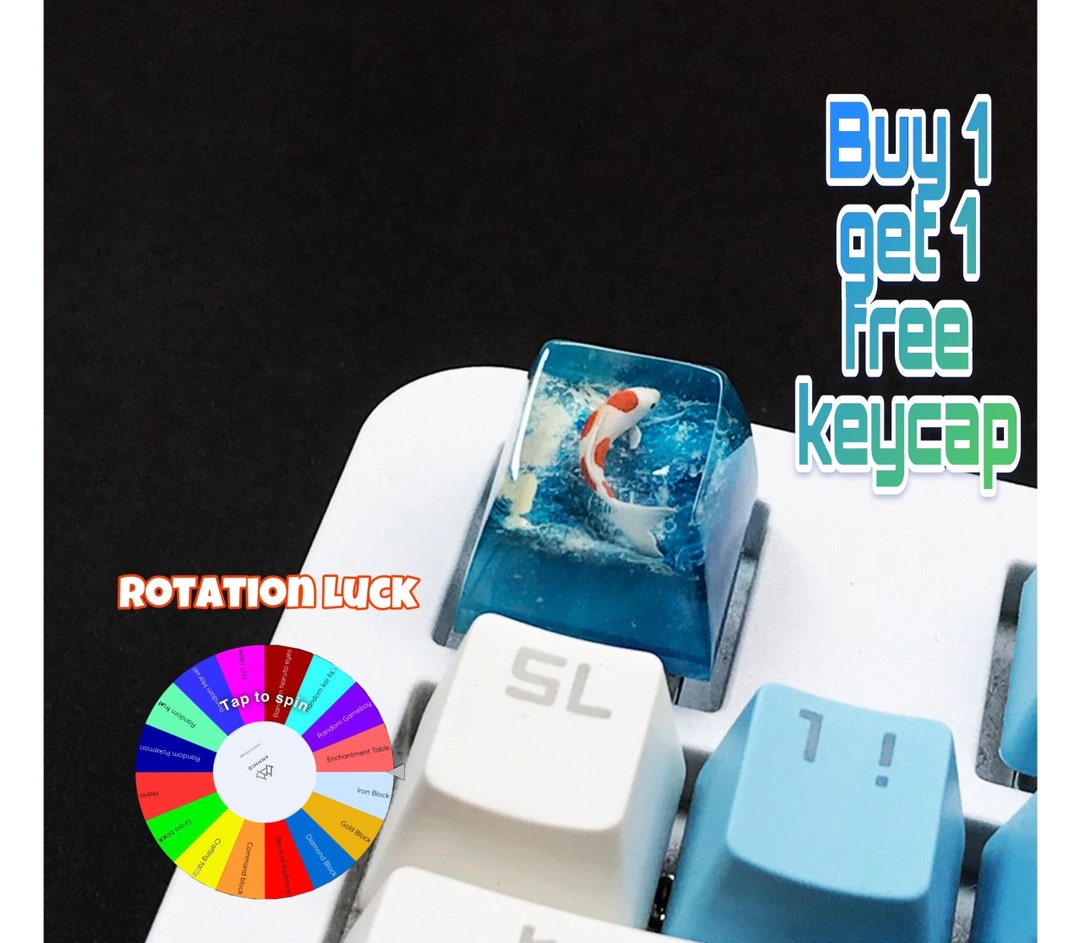 Blue and White Keycap, Koi Fish Keycaps, Spacebar Keycap, Custom ...