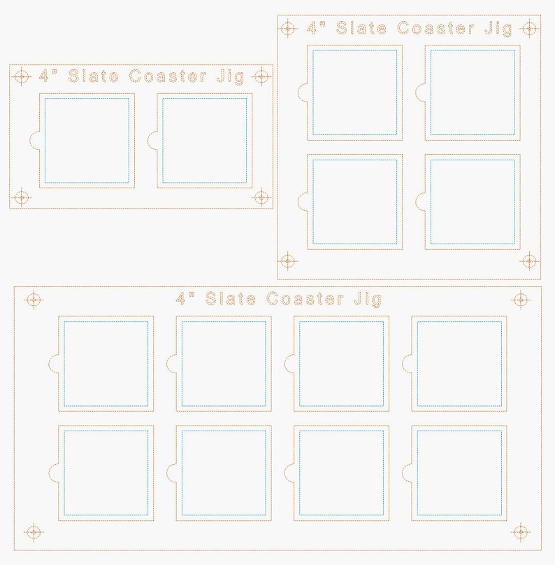Slate Coaster Template Jig: Easy Alignment, 3 Sizes (SVG & PNG) - Etsy