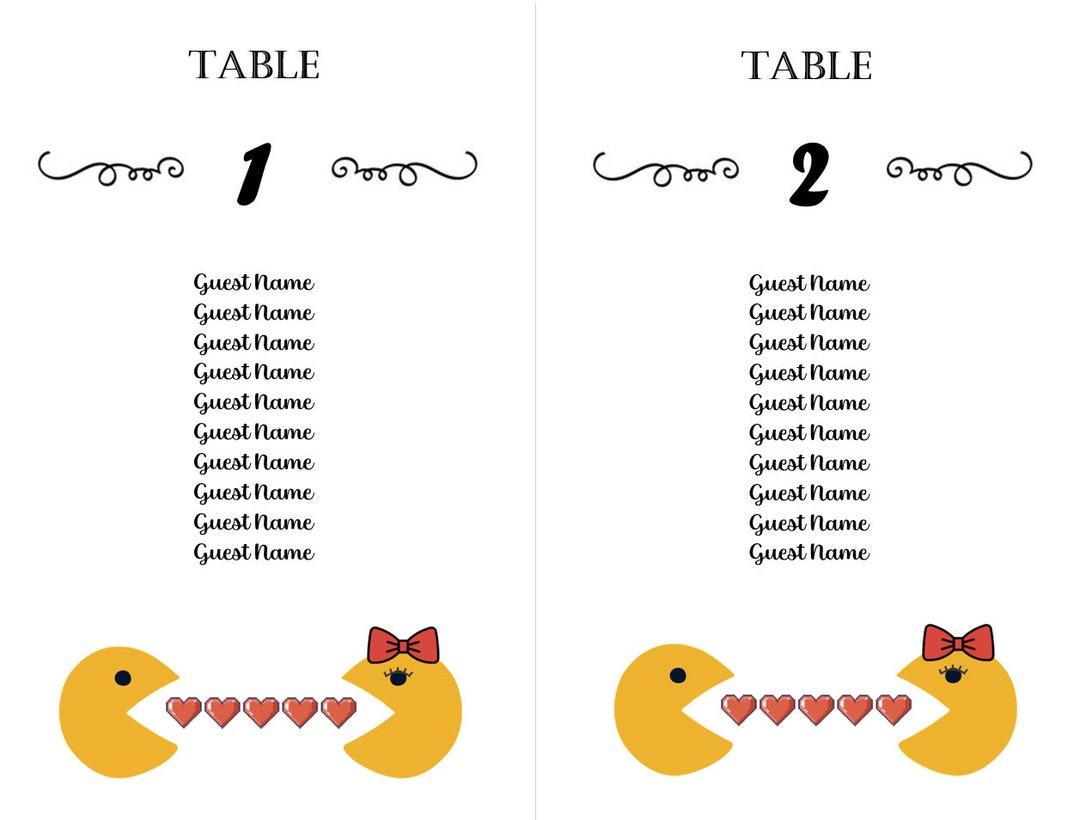 Pacman Wedding Seating Chart - Etsy