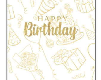 Printable Birthday Card. Happy Birthday Printable Card. Digital ...