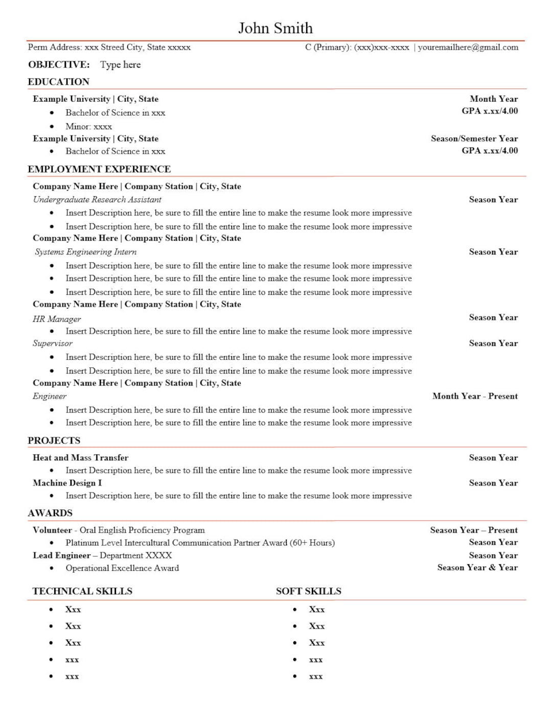 Resume Template Entry-level - Etsy