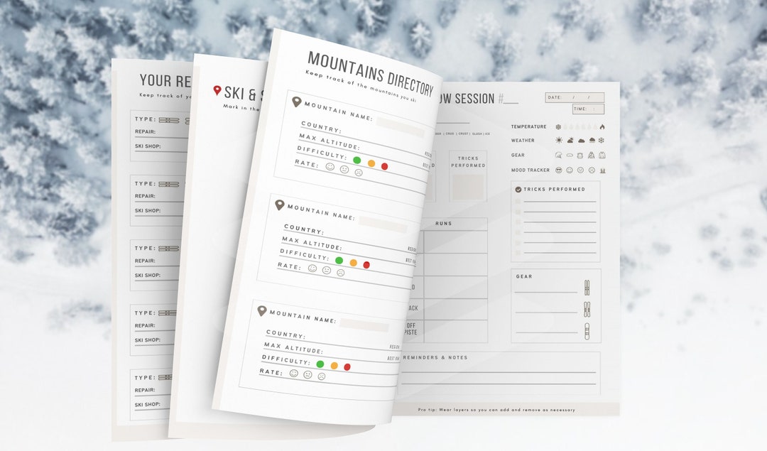 Your Personal Mountain Diary - High Quality Ski & Snow Journal. Keep ...