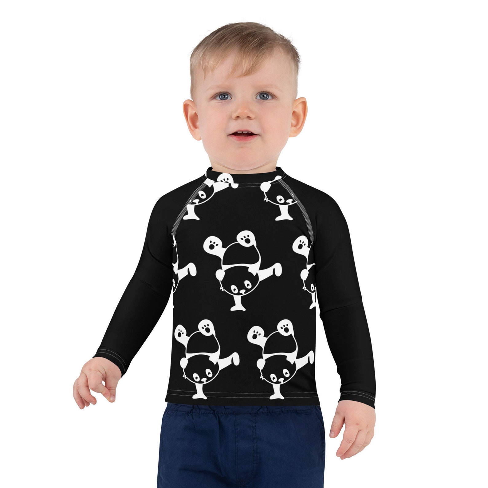 All-over Print Kids Rash Guard,boys Rash Guard ,youth Rash Guard ,panda ...