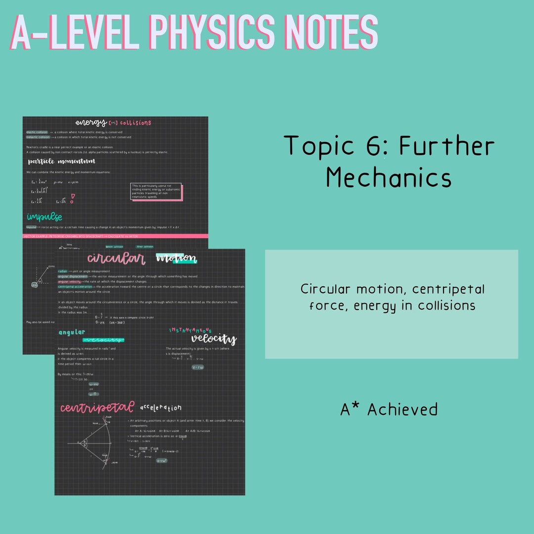 PHYSICS NOTES A LEVEL: Further Mechanics - Etsy
