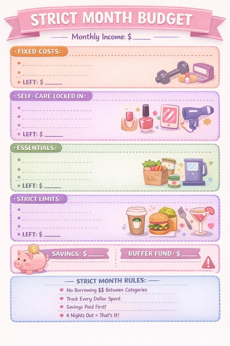 Pastel Monthly Budget Planner - Etsy