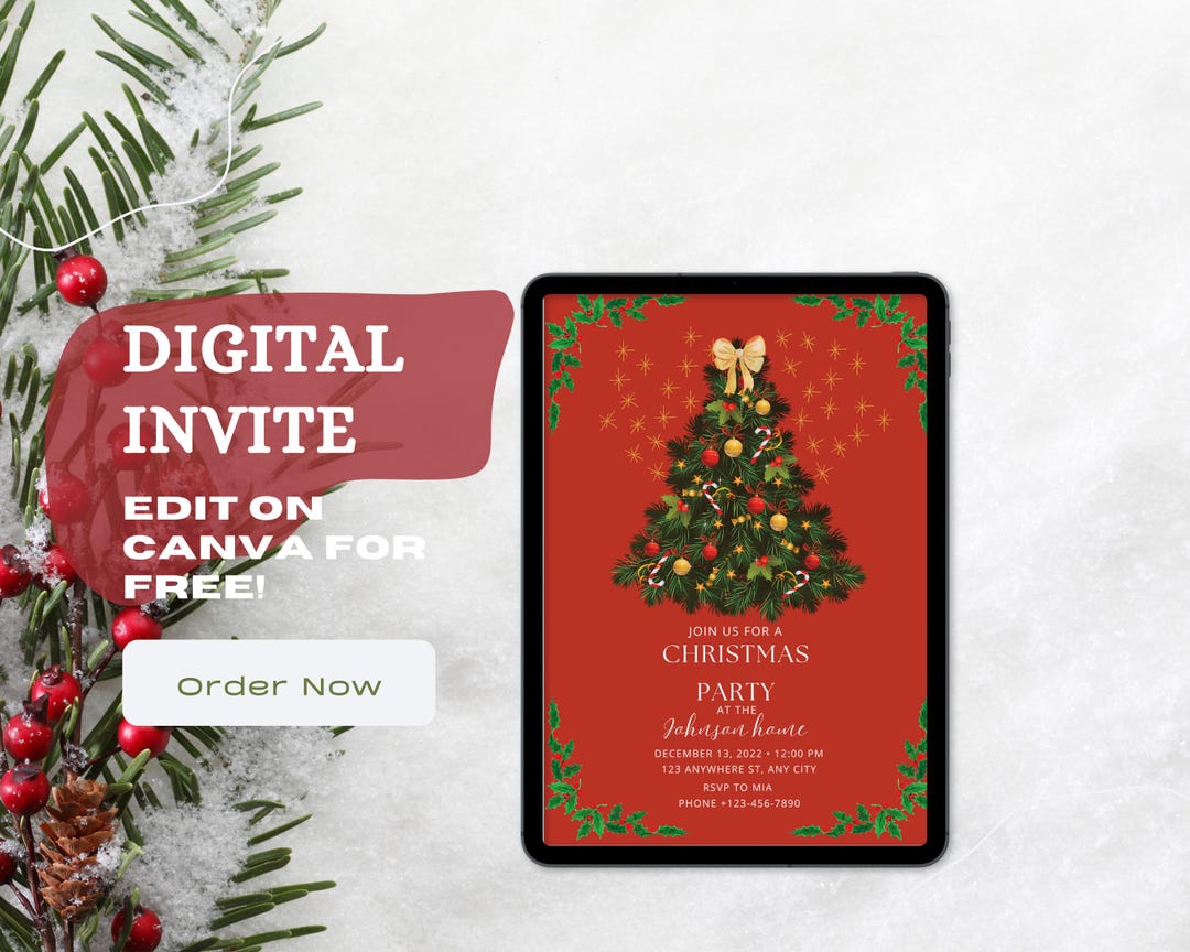 Christmas Party Digital Invitation - Etsy