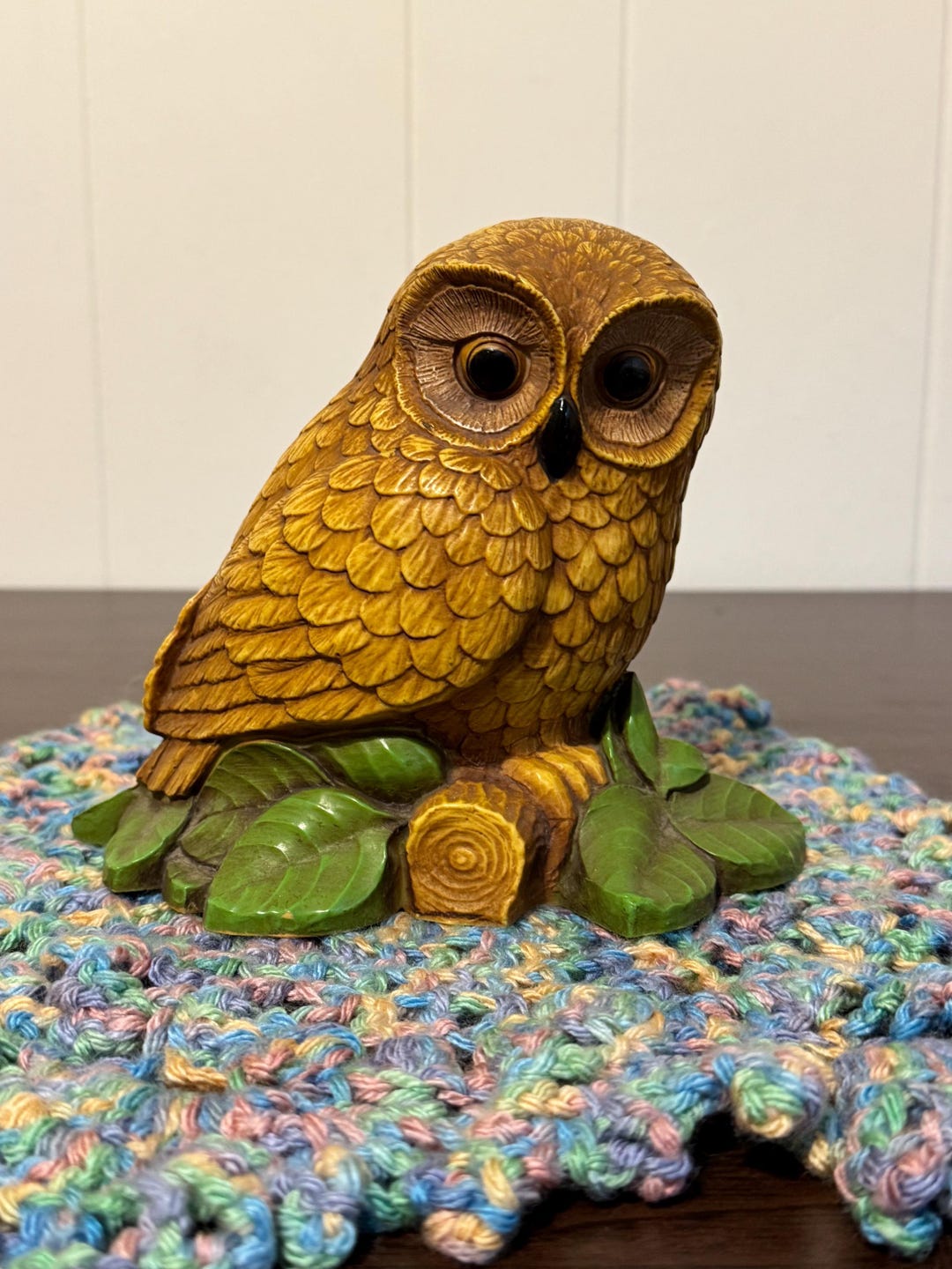 Resin MCM Owl Figurine on Branch Shelf Decor - Etsy