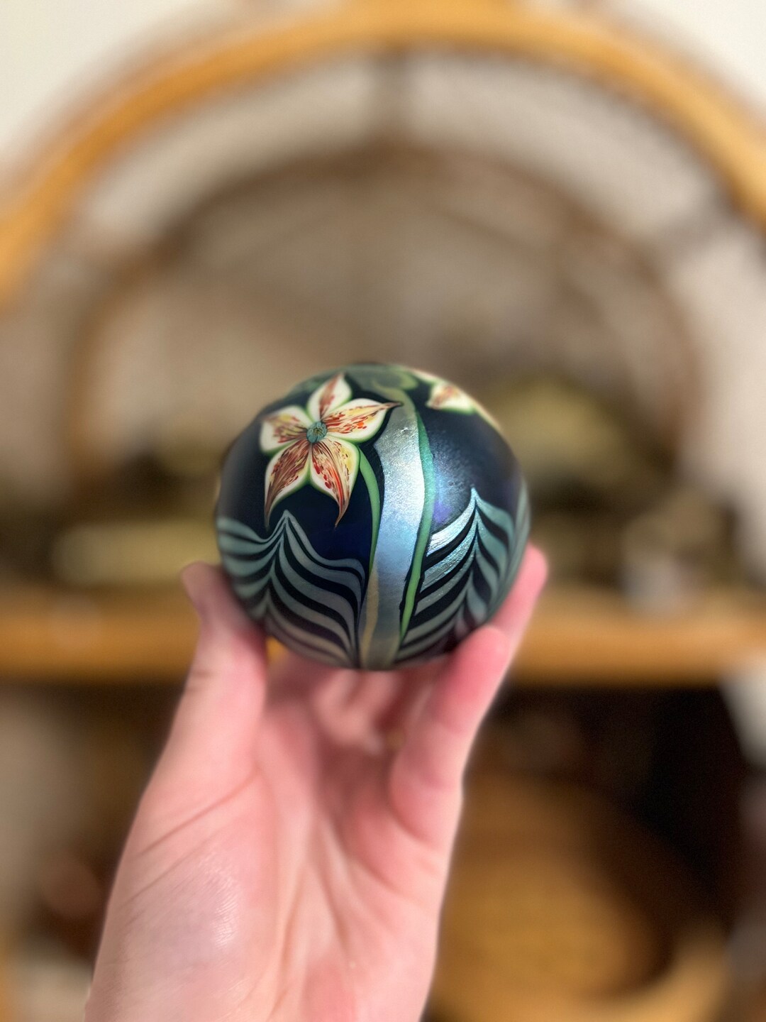 Orient & Flume Art Glass Lily Pulled Feather Paperweight - Etsy