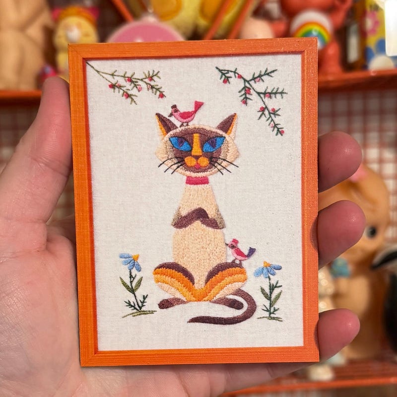 70s Cat Crewel - Etsy