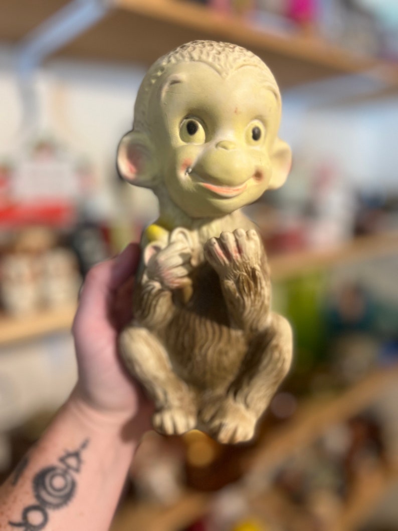 Rubber Monkey Squeak Toy - Etsy