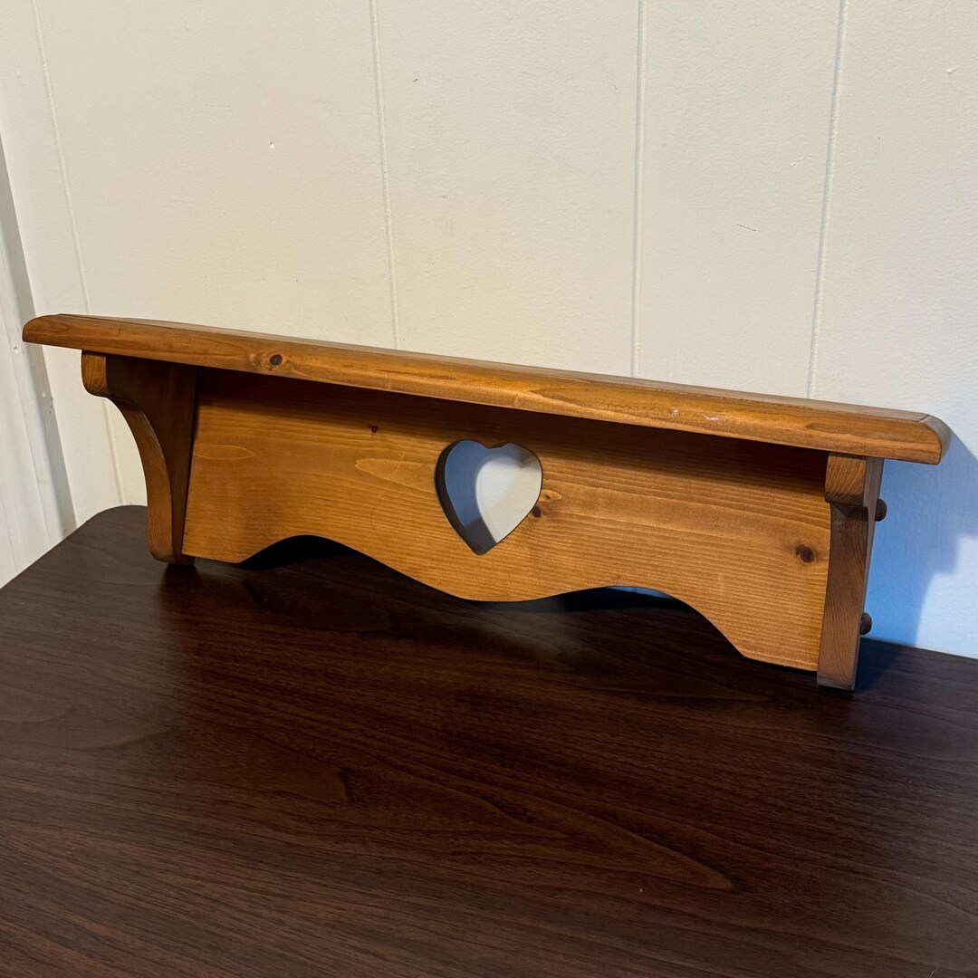 Cottagecore Wooden Heart Cutout Wall Shelf - Etsy