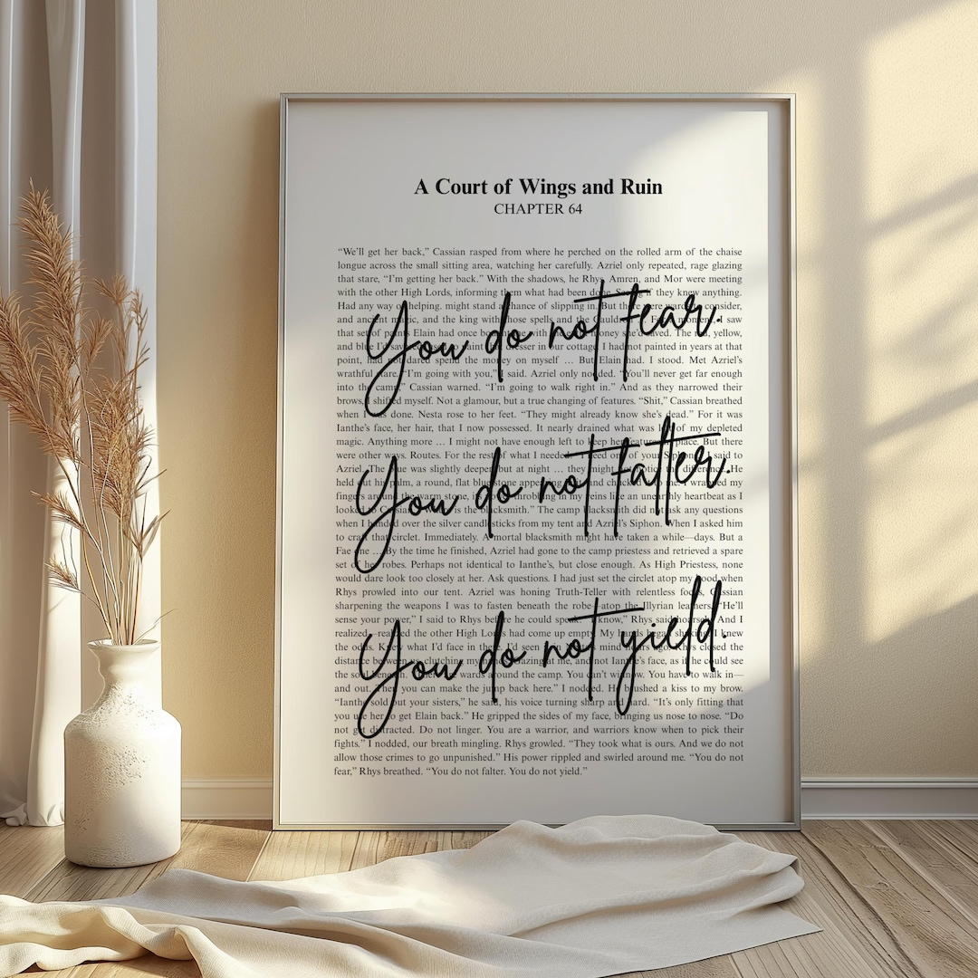 Rhysand Quote Print: A Court of War and Ruin, You Do Not Fear. Bookish ...