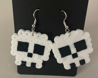 Perler Bead Skull Earrings - Etsy