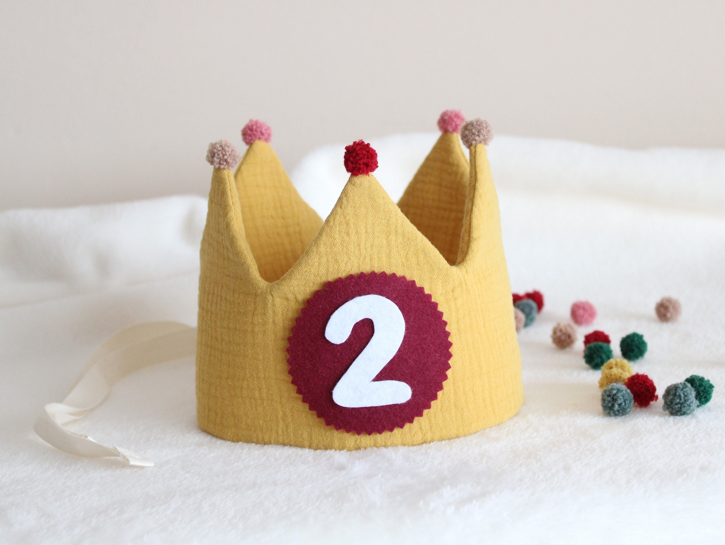 Números para corona de cumpleaños, corona de cumpleaños, corona de tela ...