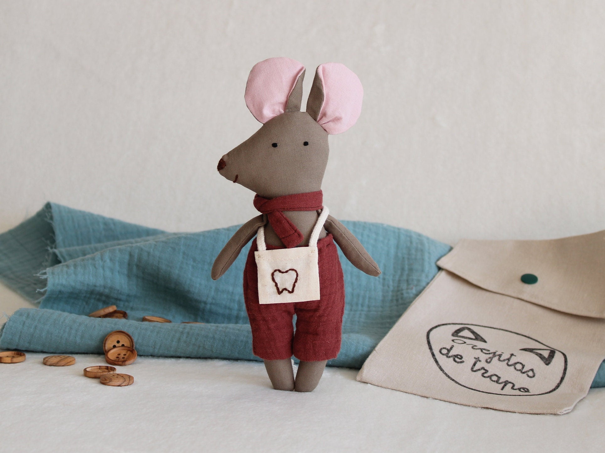 Little Mouse Perez, Tooth Fairy, Stuffed Mouse, Cloth Doll, Tooth Fall ...