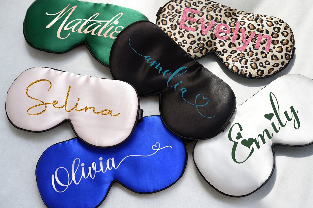 Personalized Name Eye Mask | 100% Mulberry Silk | Organic Adjustable ...