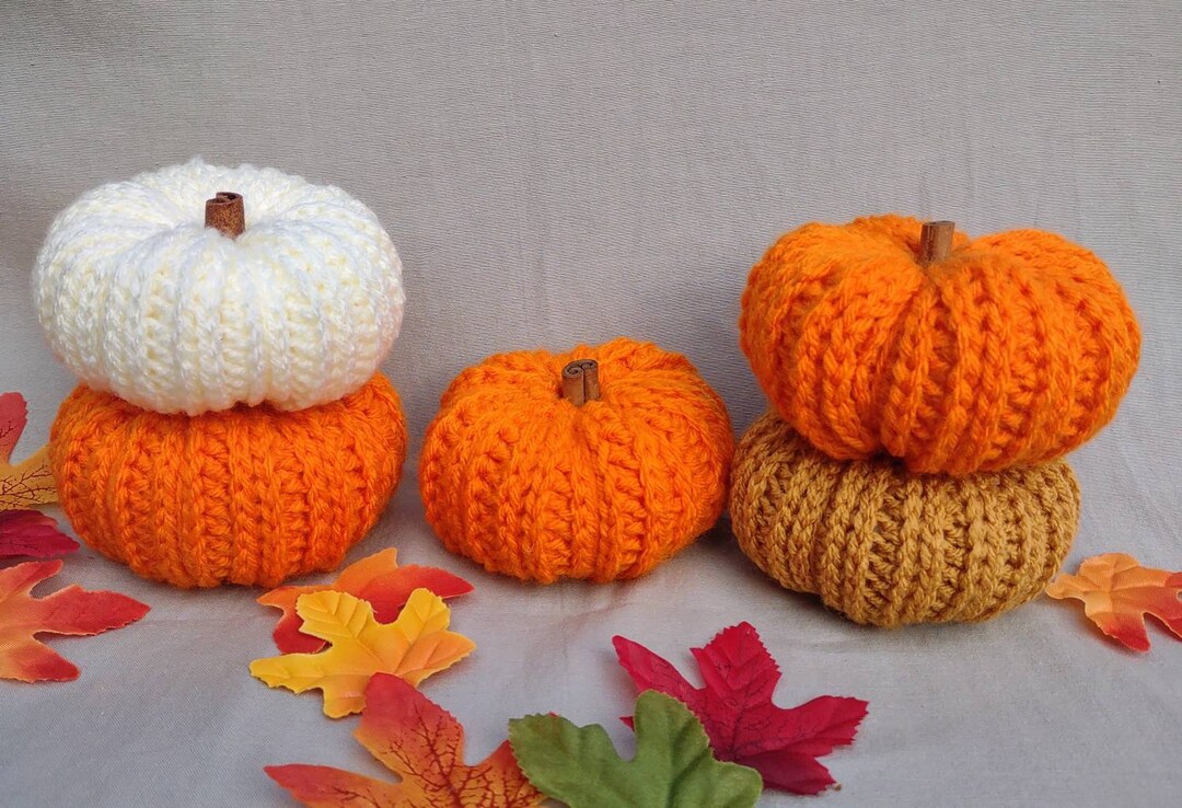 Stackable Mini Crochet Pumpkins Rustic Fall Halloween - Etsy