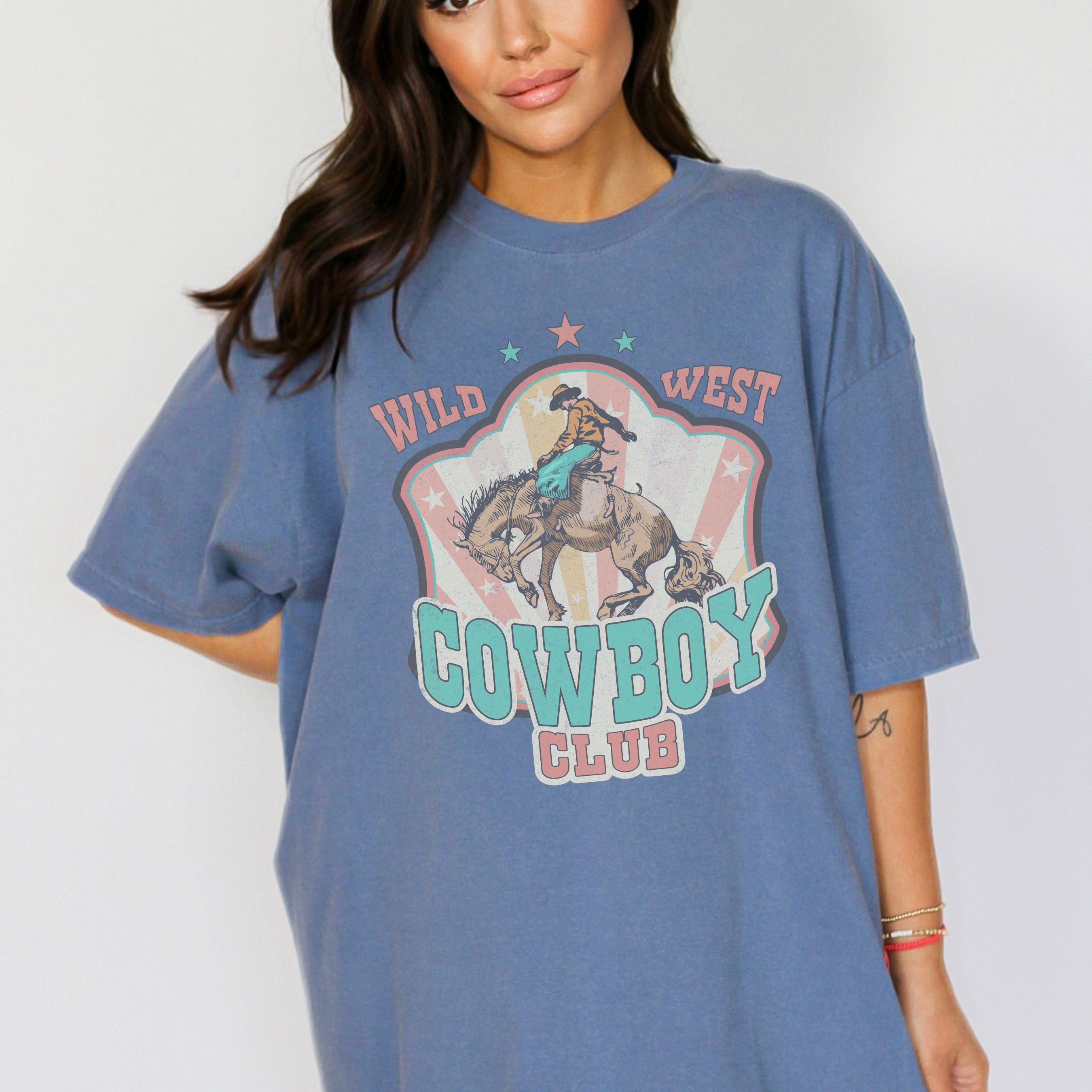 Wild West Cowboy Club T-shirt, Oversized Shirt, Western T Shirt, Rodeo ...
