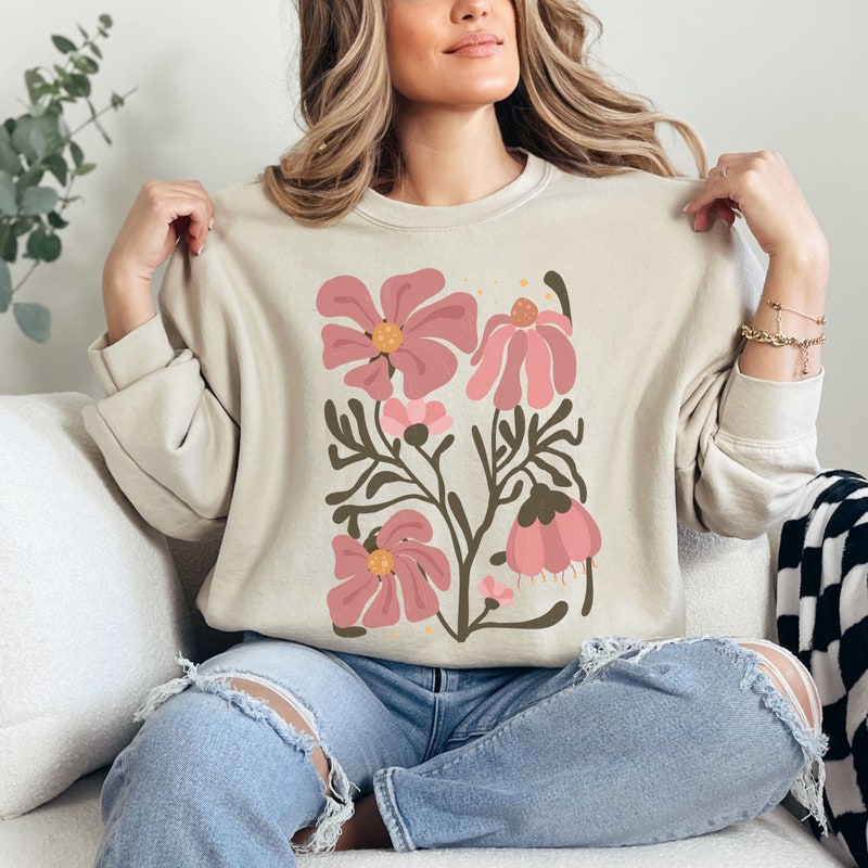 Floral Sweatshirt - Etsy