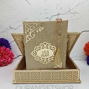 English Arabic Quran, Quran Gift Set, Quran With Velvet Box and Tasbih ...