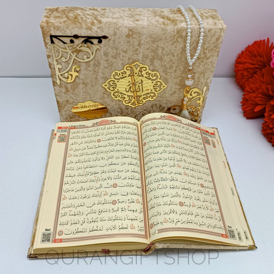 Quran Gift Set Personalized Quran With Velvet Box and Tasbih - Etsy