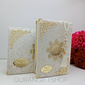 Velvet Covered Quran Set With Gold Decoration, Quran Box Set ...
