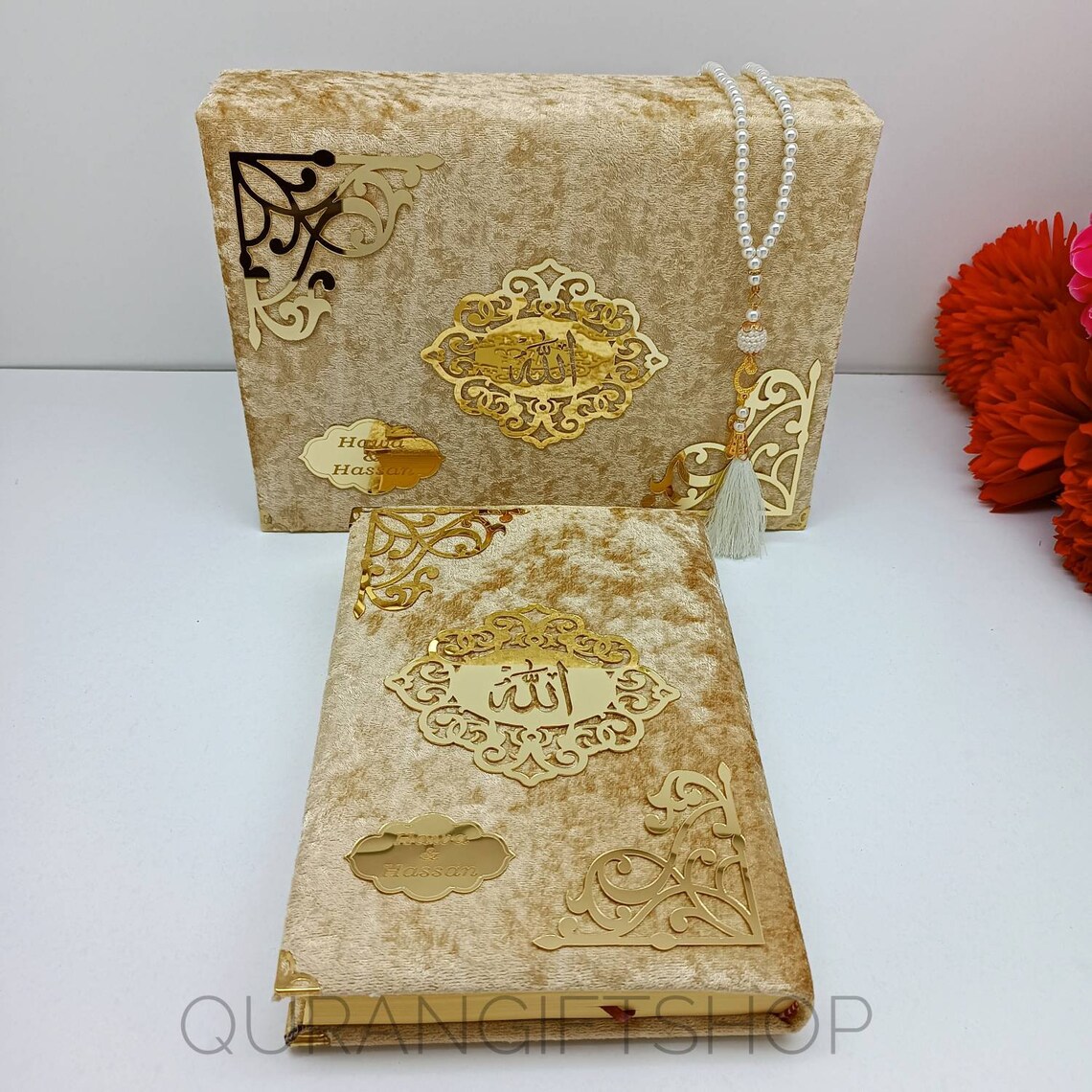 Quran Gift Set Personalized Quran With Velvet Box and Tasbih - Etsy