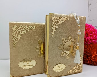 Personalized Quran With Velvet Box, Islamic Gift Set, Quran Gift Box ...