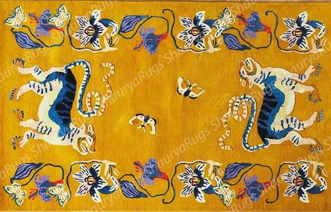 Animal Print Hand-tufted Wool Rug - Décor for Hall, Kitchen, Living ...