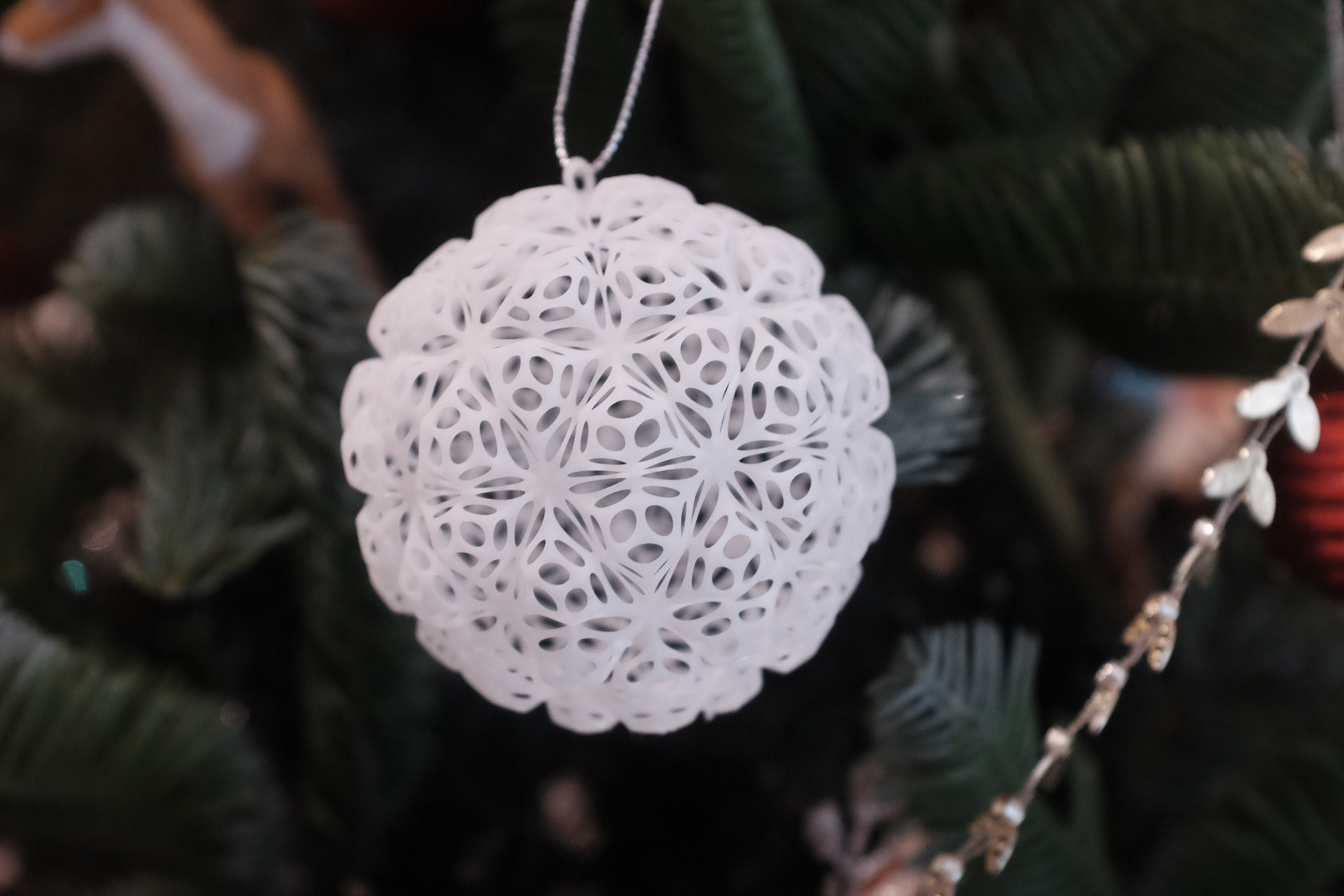 3D Printed Christmas Tree Bauble Geometric Ornament - Etsy